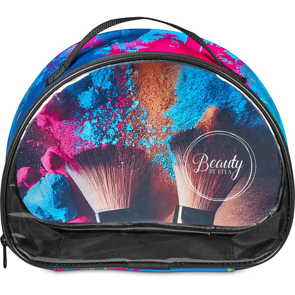 Pre-Printed Sample Burnt Orange Aloe Toiletry Bag With PVC Front Window ...